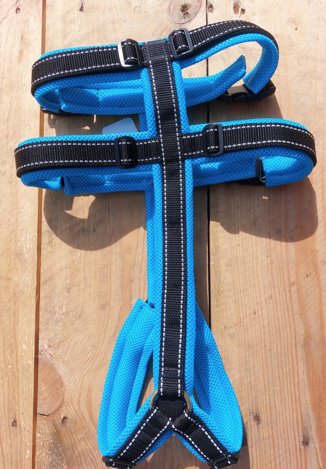 Führgeschirr "Angel Protect" Größe 3 Gurtband schwarz_r / Polster Airmesh türkis / Bauchgurt